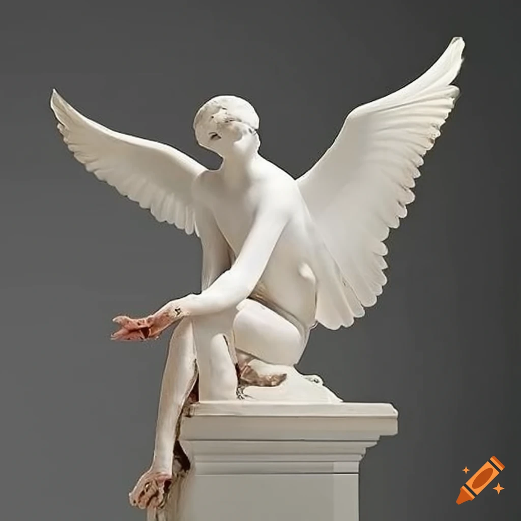 Sculpture of a white dove by antonio canova