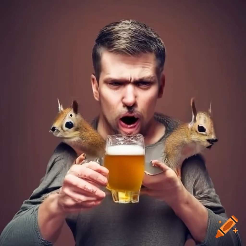 Badgers in a pub enjoying a beer on Craiyon