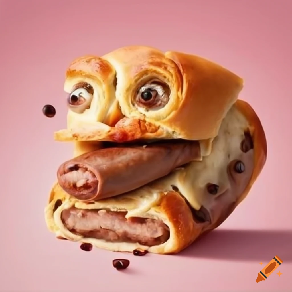 Delicious sausage roll on Craiyon