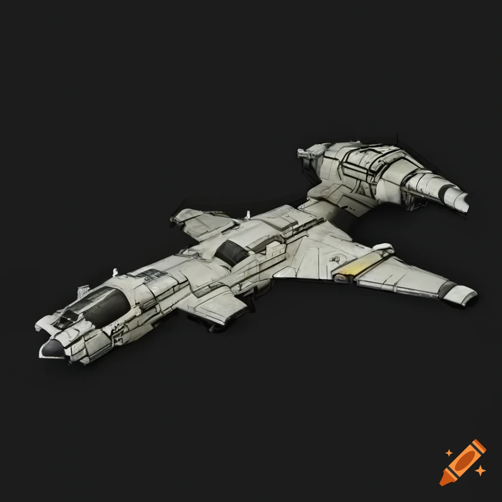 Scifi gunship illustration on Craiyon