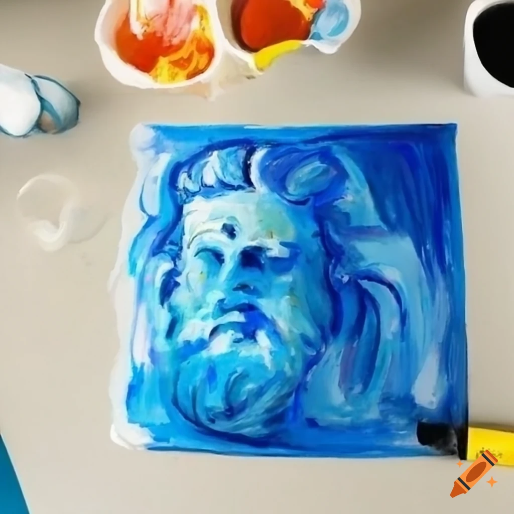 Blue zeus god painting on Craiyon