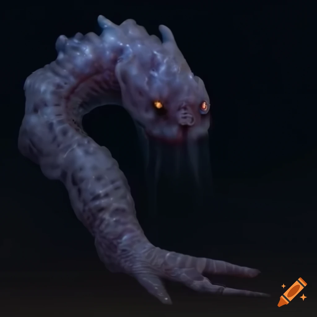 Worm elemental creature for rpg game on Craiyon