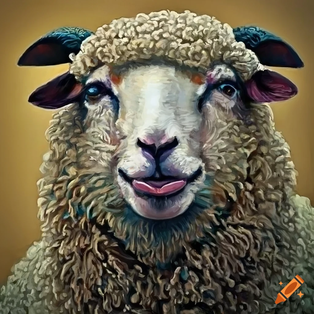 Banksy-style drawing of a sheep on Craiyon