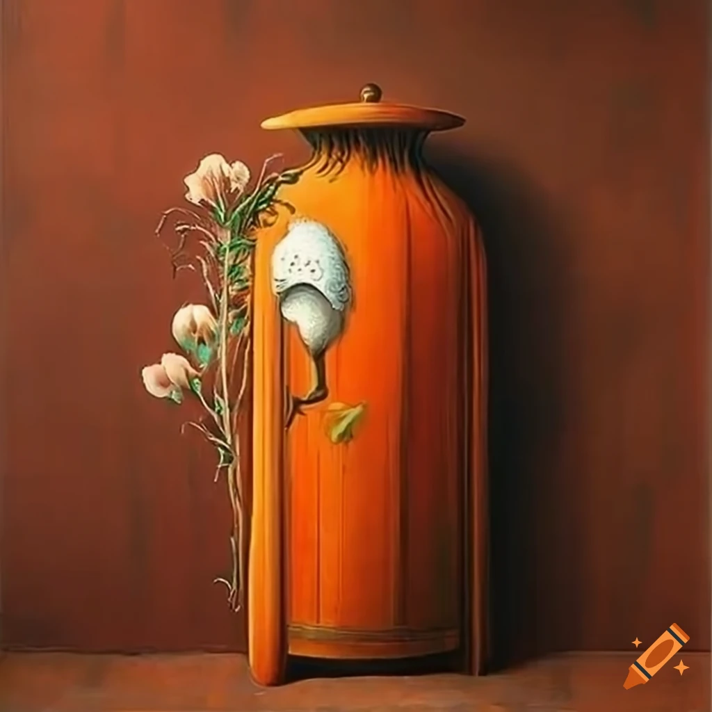 Still-life painting by magritte on Craiyon