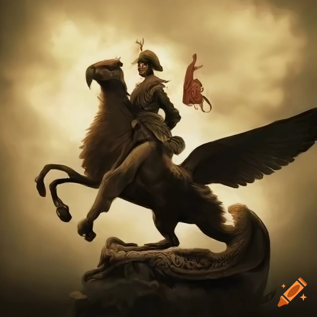 George washington on a griffin on Craiyon