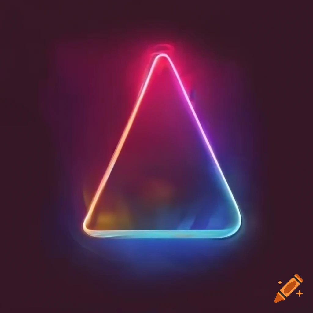 Neon triangle player in a game on Craiyon