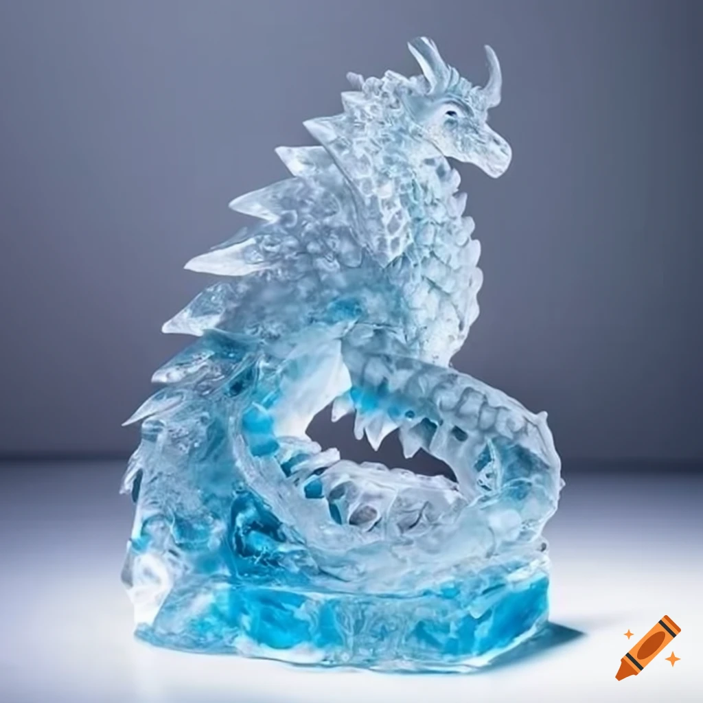 Beautifully preserved mermaid fit inside crystal ice block on Craiyon