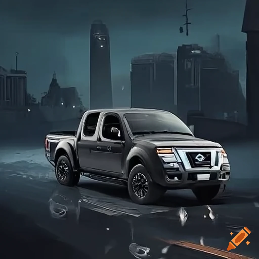 Nissan frontier truck on the death star on Craiyon