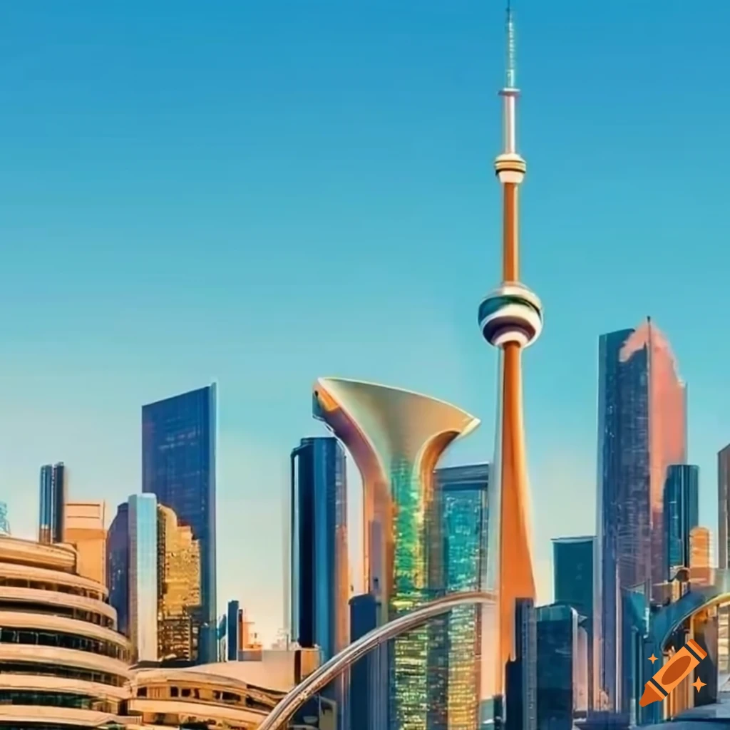 Futuristic cityscape of toronto during the day on Craiyon