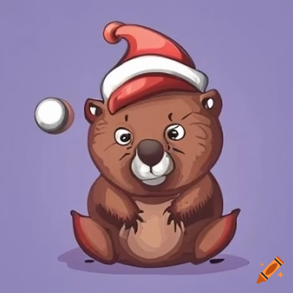 Cute Christmas wombat on Craiyon