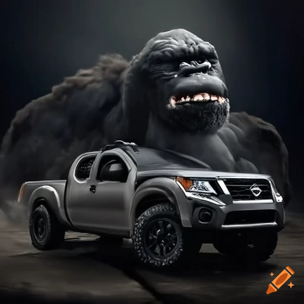 Nissan frontier truck with king kong on Craiyon