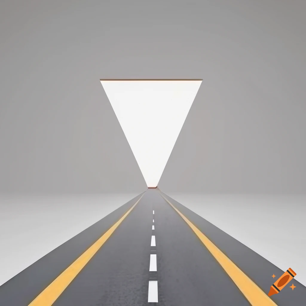 Perspective road on a white canvas on Craiyon