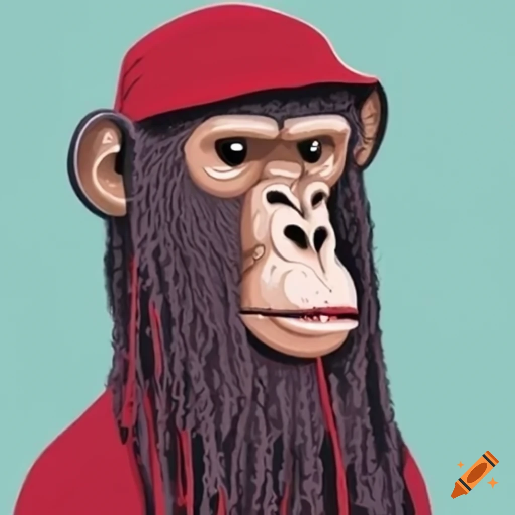 Ape with steampunk goggles in marvel comic style profile portrait on ...