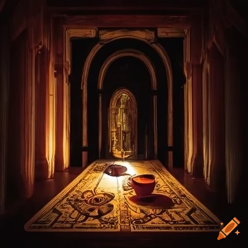 Tarot card depicting a grand house