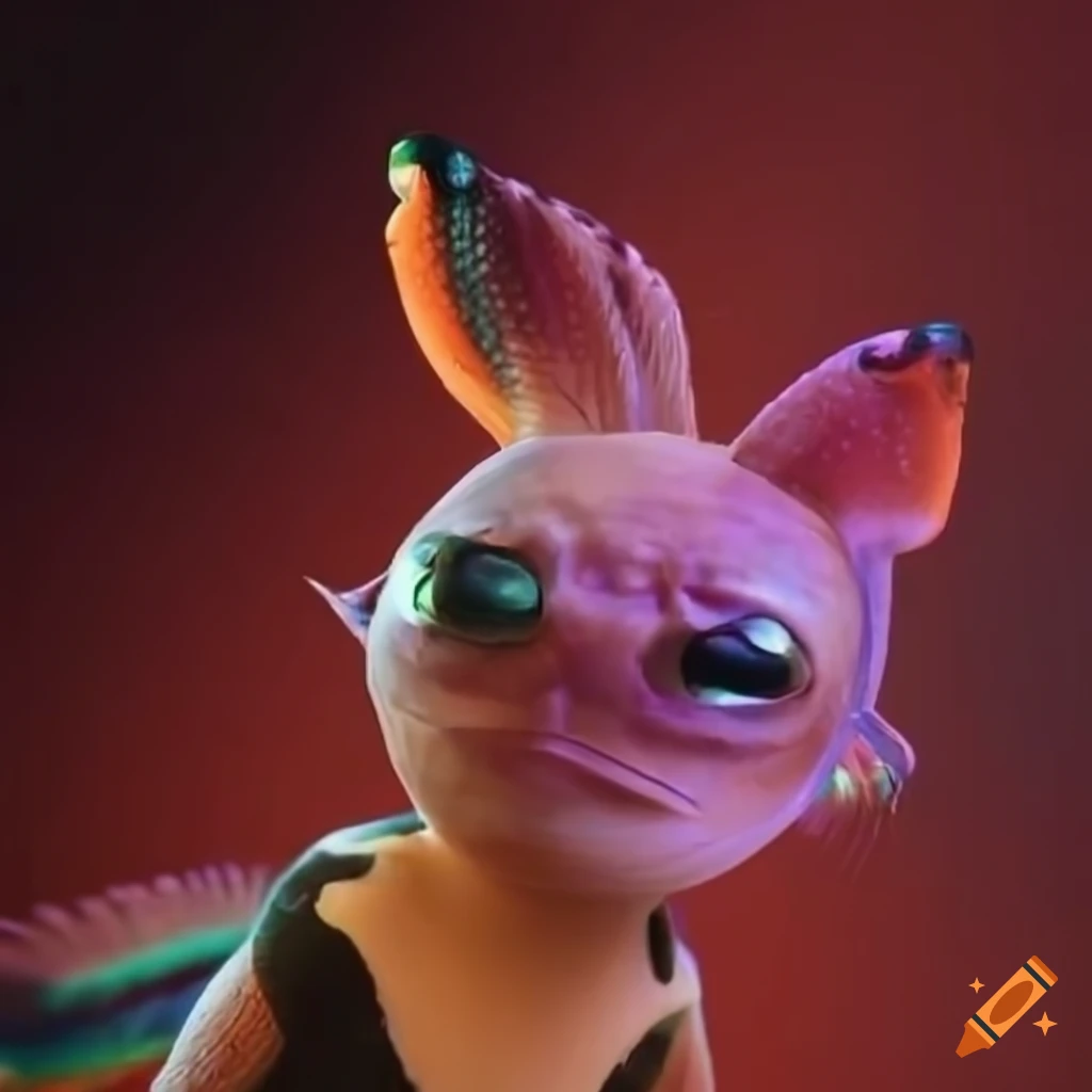 Sleek and elongated creature resembling a fusion of deep-sea fish and ...