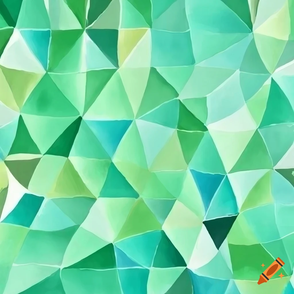 Green geometric pattern in watercolor on Craiyon