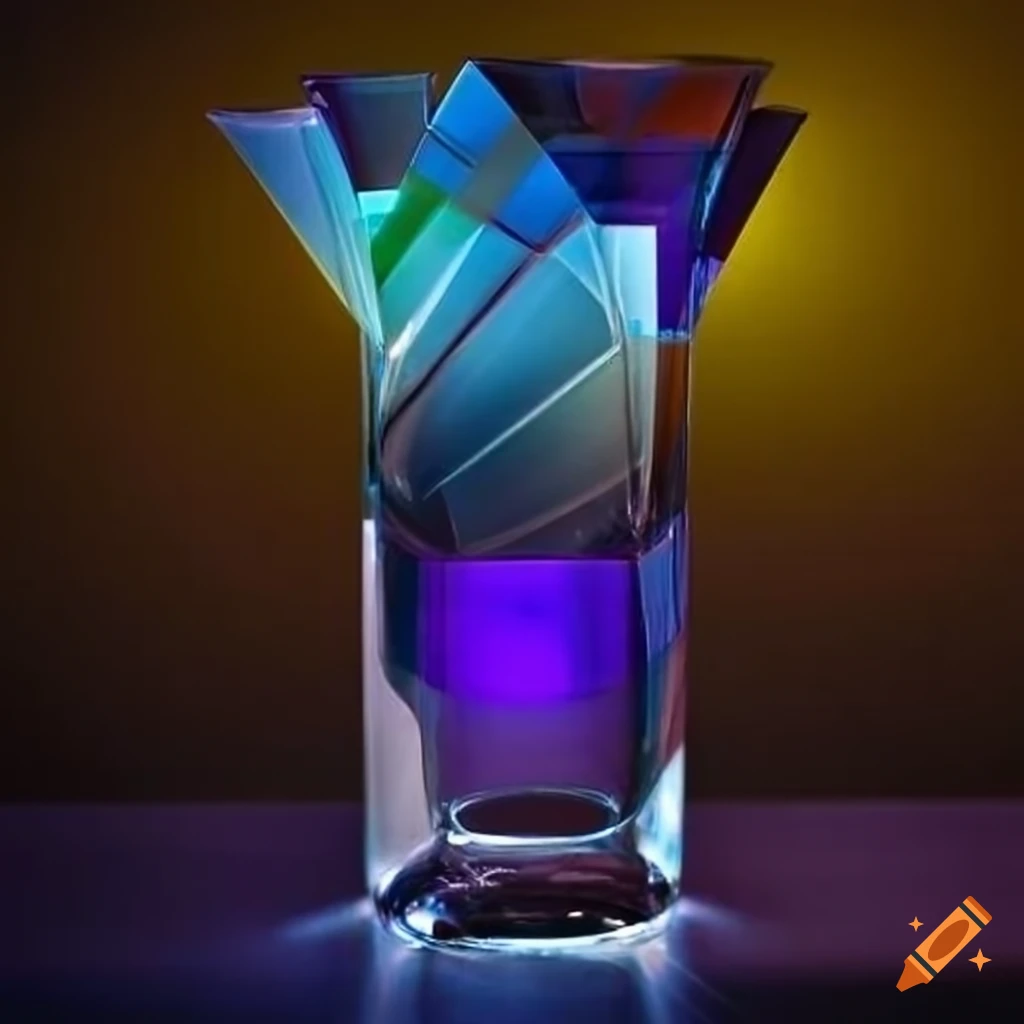 Glass vase with dramatic lighting
