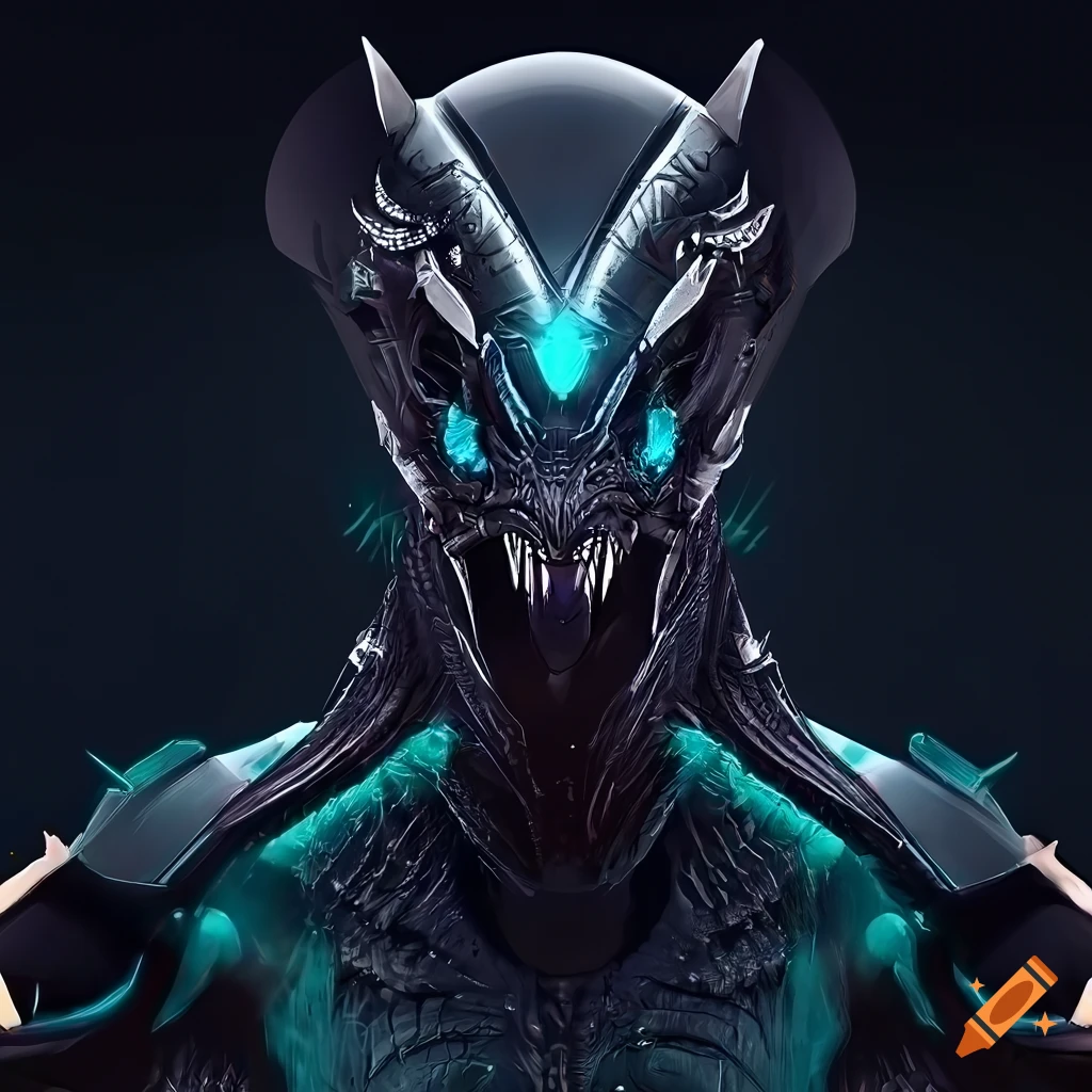 Digital illustration of a terrifying alien queen warrior on Craiyon