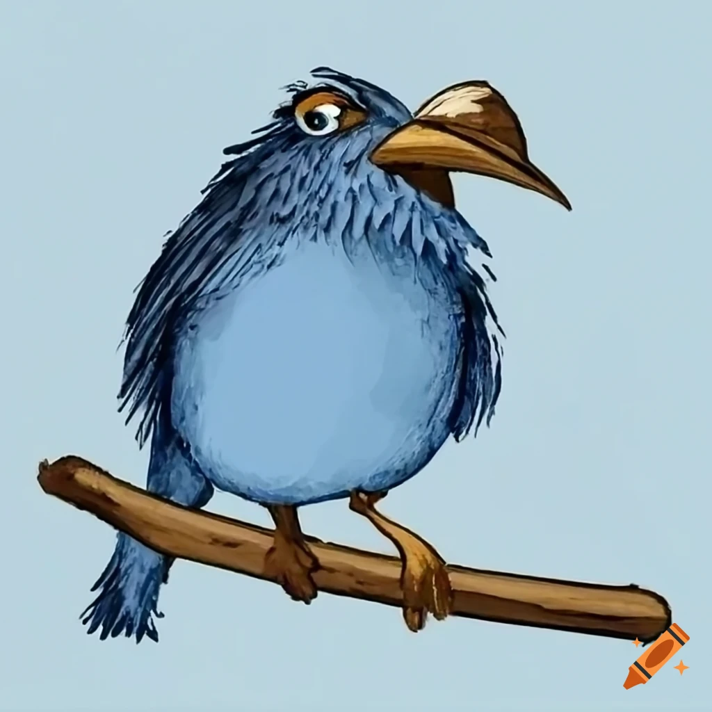 Realistic blue bird sculpture