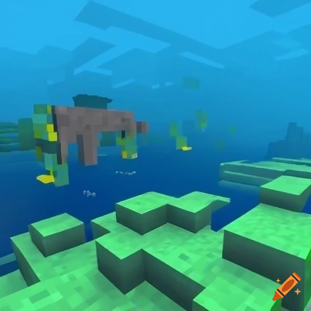 Minecraft's update aquatic on Craiyon