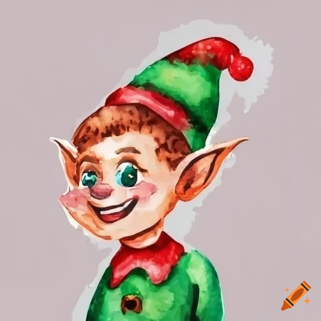 Christmas elves with presents and glitter stars on Craiyon