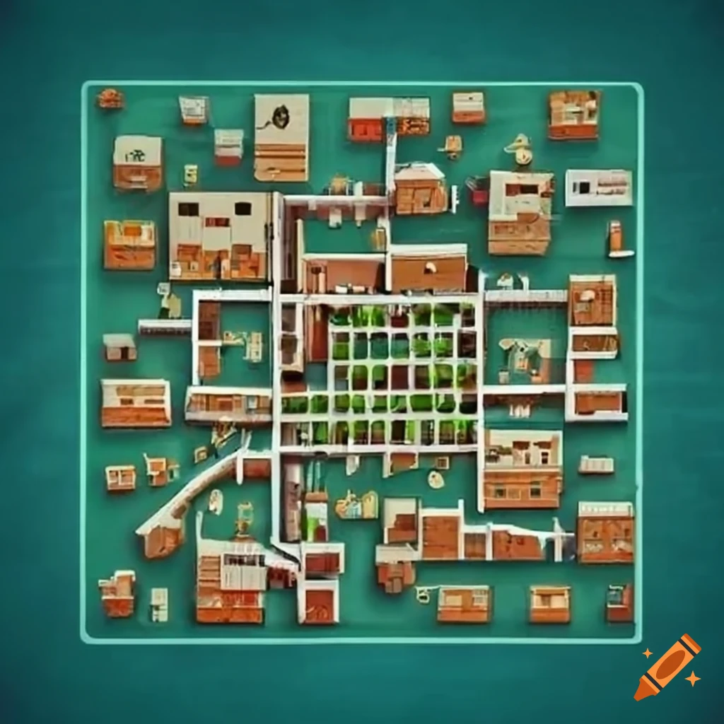 Detailed town map in nintendo gamecube style on Craiyon