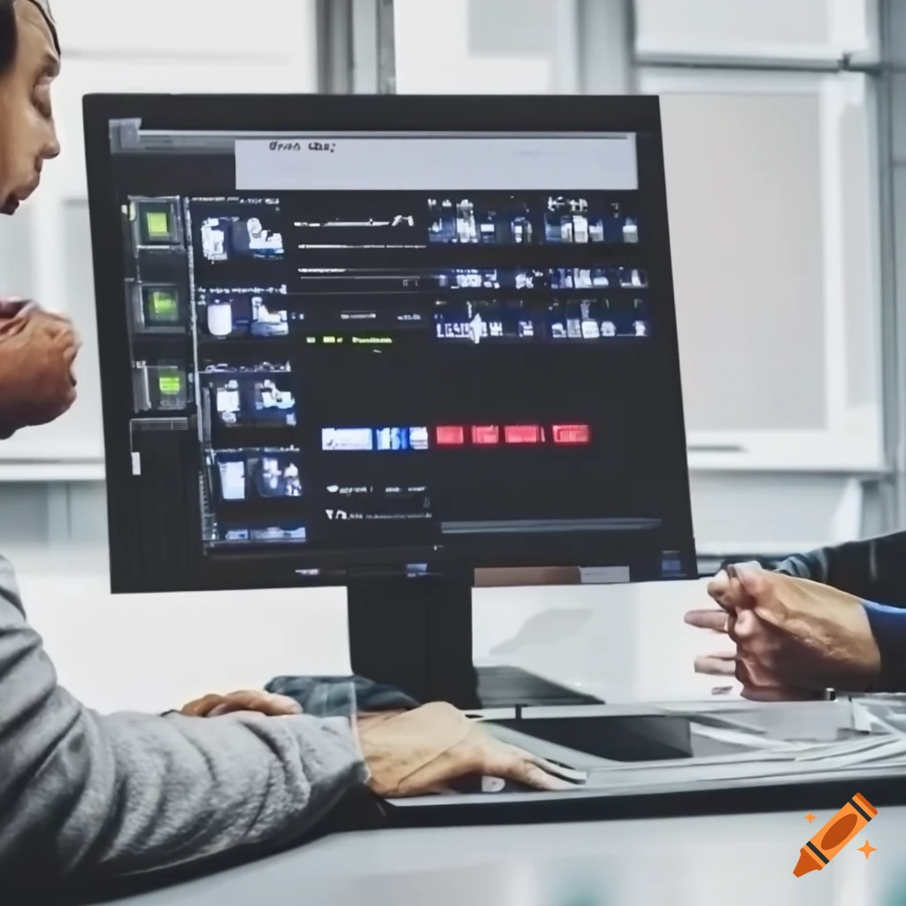 Server room with people waiting on Craiyon