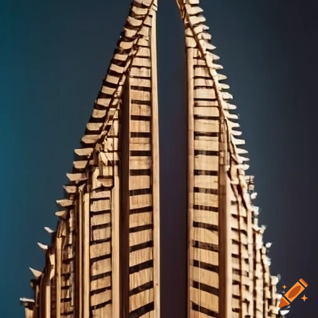 Wooden skyscraper building
