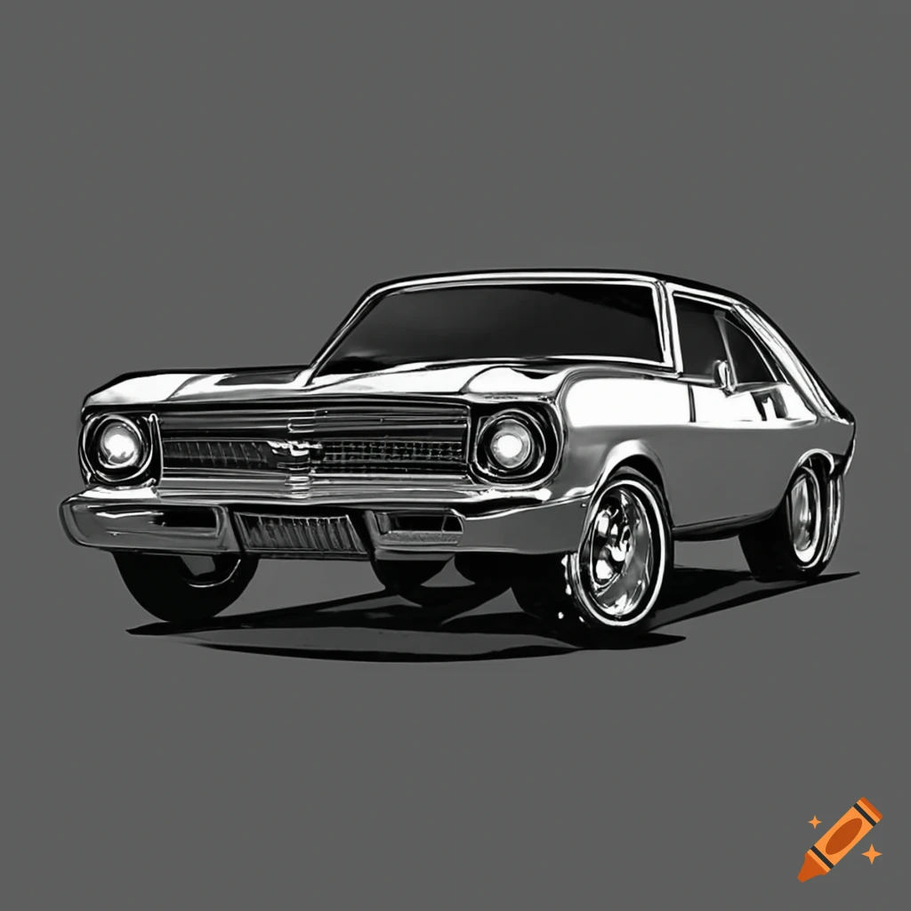 Black chevy nova with a vintage front bumper