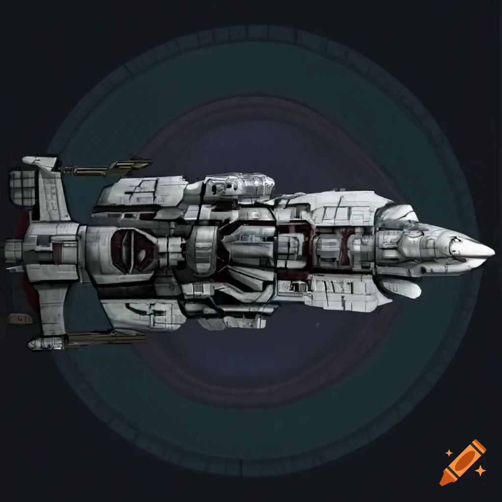 Scifi gunship illustration