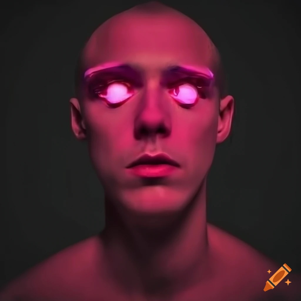 Neon effect on a man's face