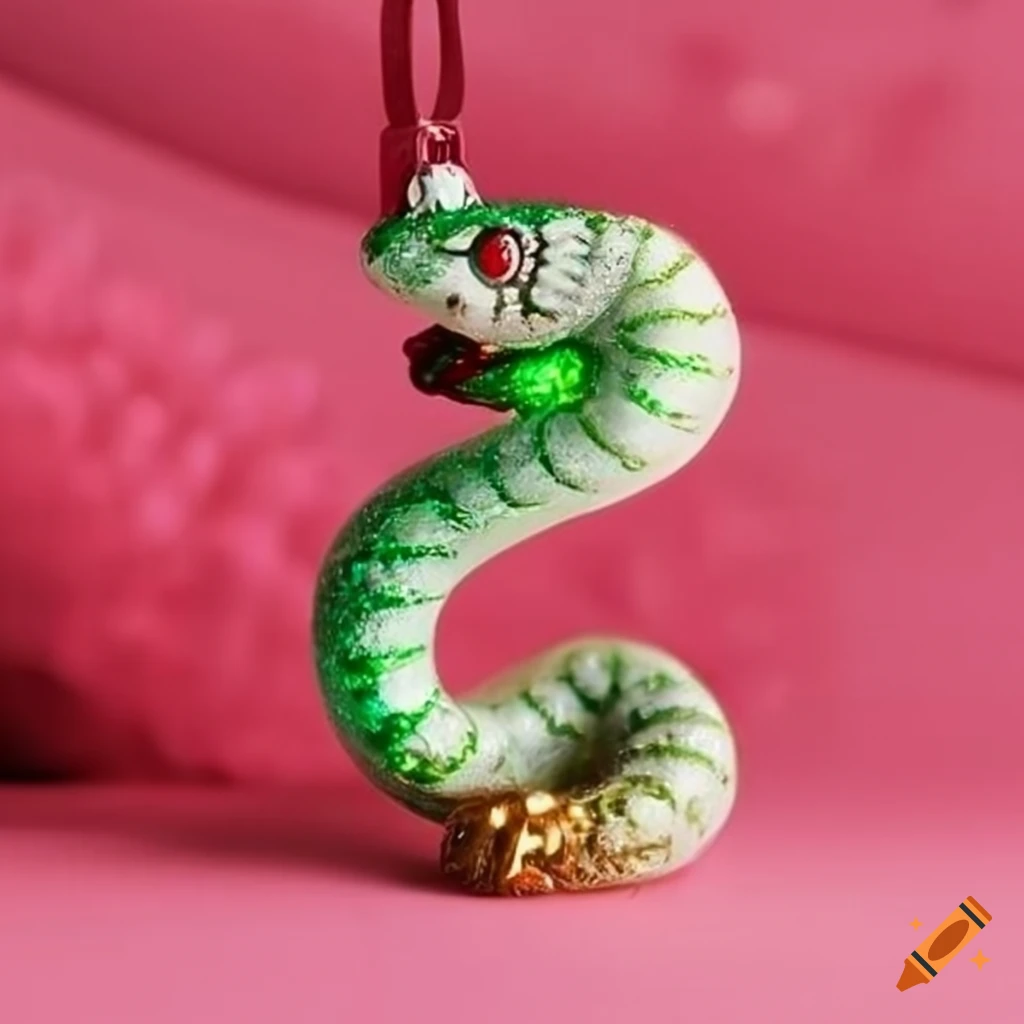 Frosted glitter glass snake christmas ornaments