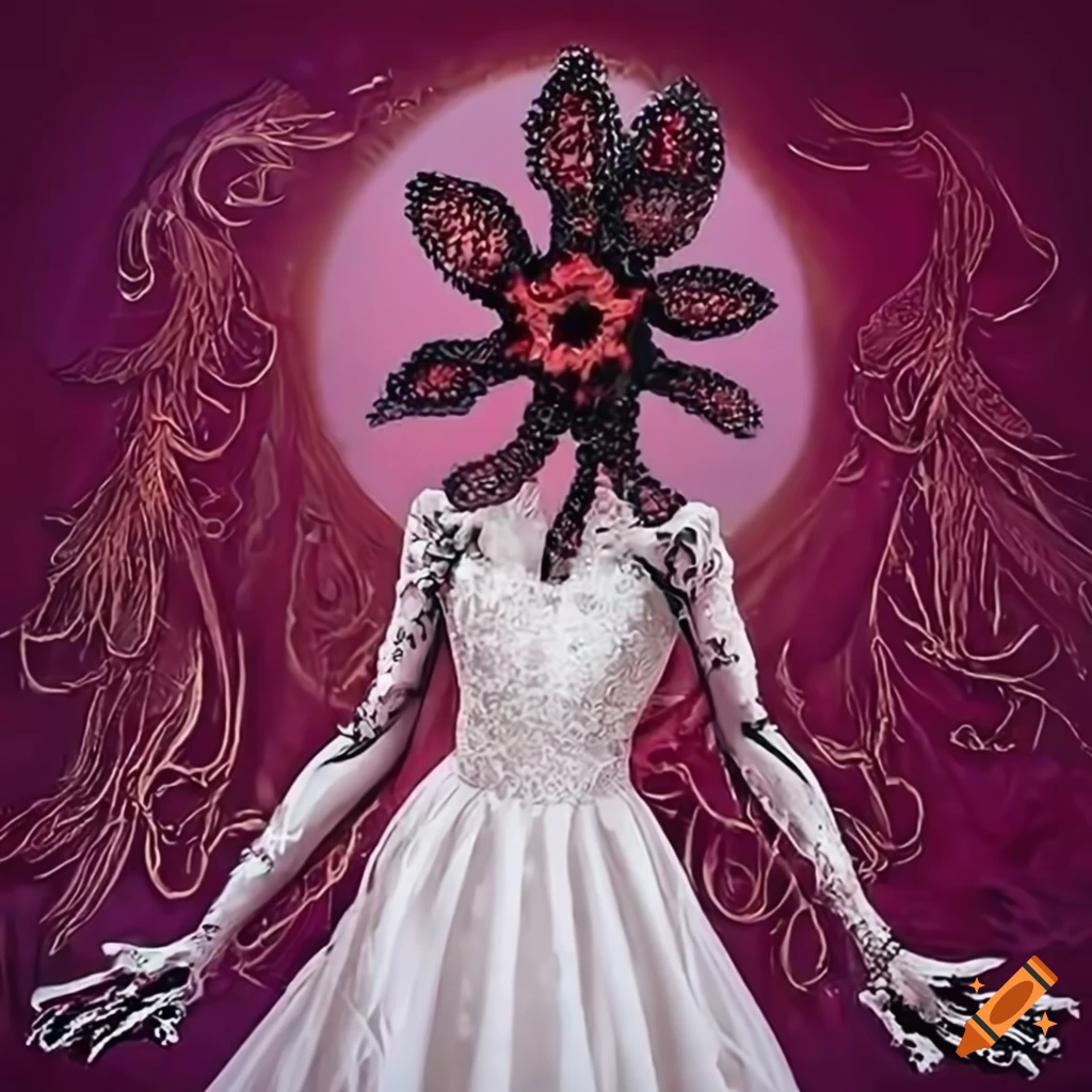 Funny wedding illustration with steve harrington and demogorgon on Craiyon