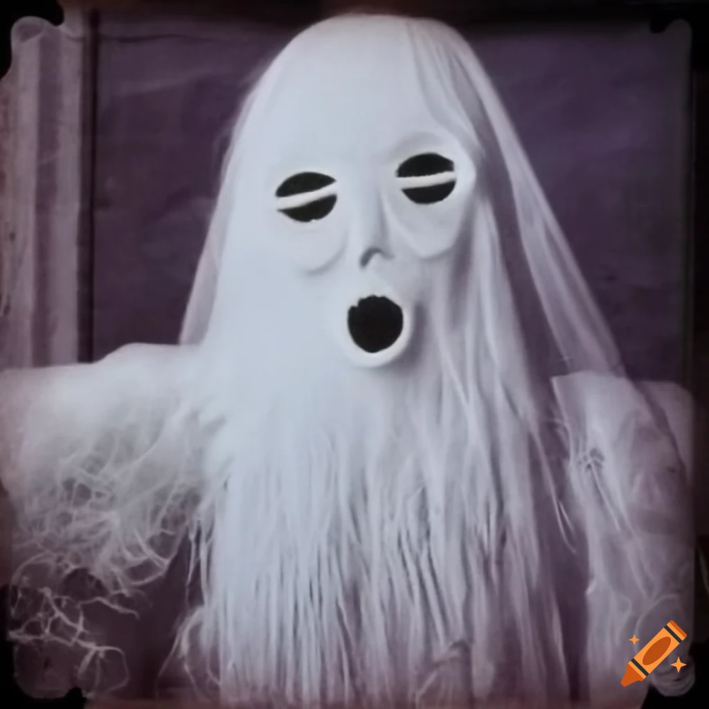 Realistic 60s filter of a spooky ice ghost on Craiyon