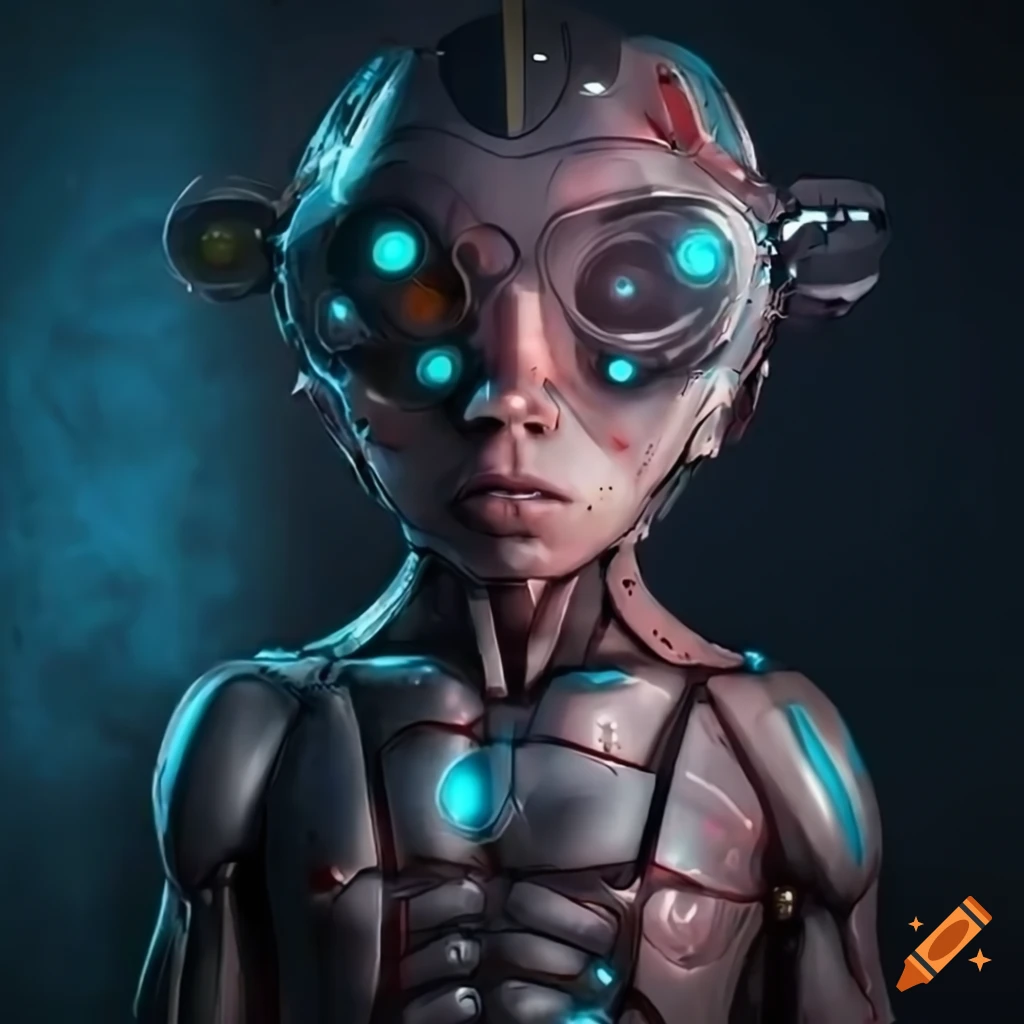 Futuristic cyborg bedroom for children