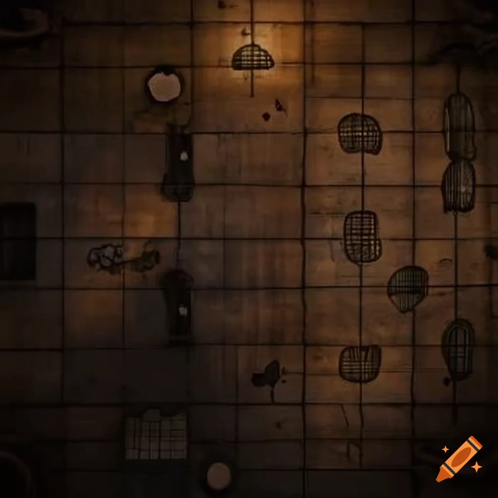 Top view of a haunted house floor