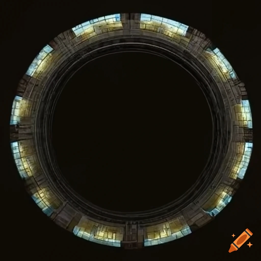 Realistic rendering of an activated stargate on Craiyon