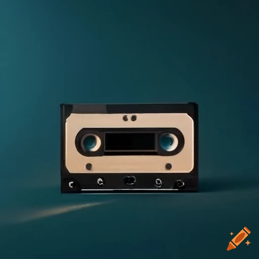 Vibrant lilac and turquoise retro cassette player on Craiyon