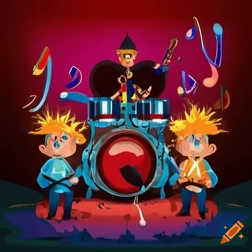 Poster for a cartoon-themed musical event on Craiyon