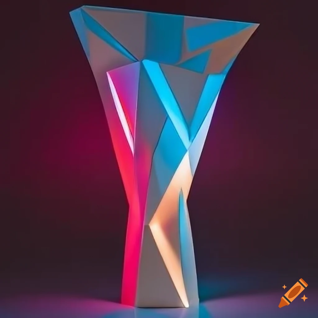 Dramatically lit orphism geometric vase