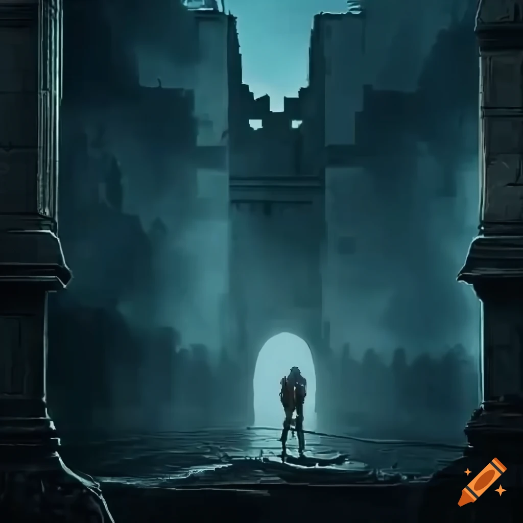 Image depicting a gatekeeper guarding a mysterious city