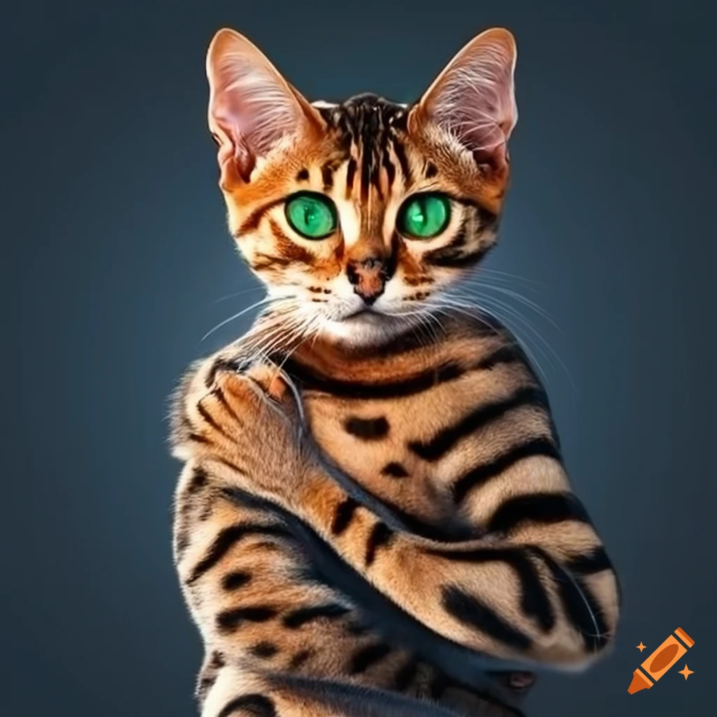 Shroud holding a Bengal cat on Craiyon