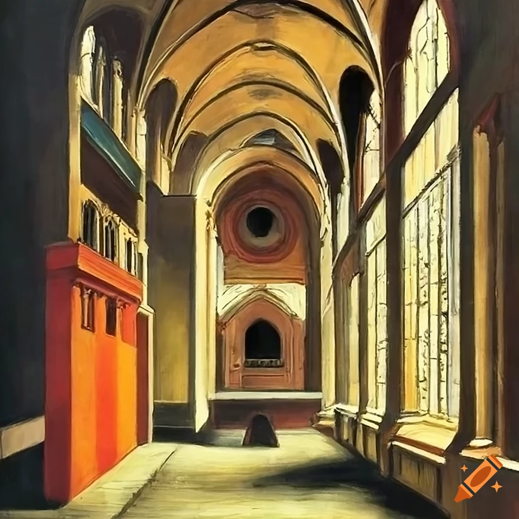 Classical painting of a medieval protestant cathedral in england on Craiyon