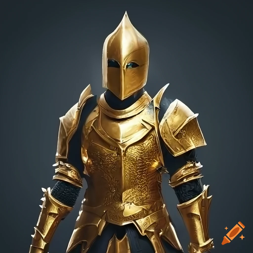 Photorealistic golden fantasy knight on Craiyon