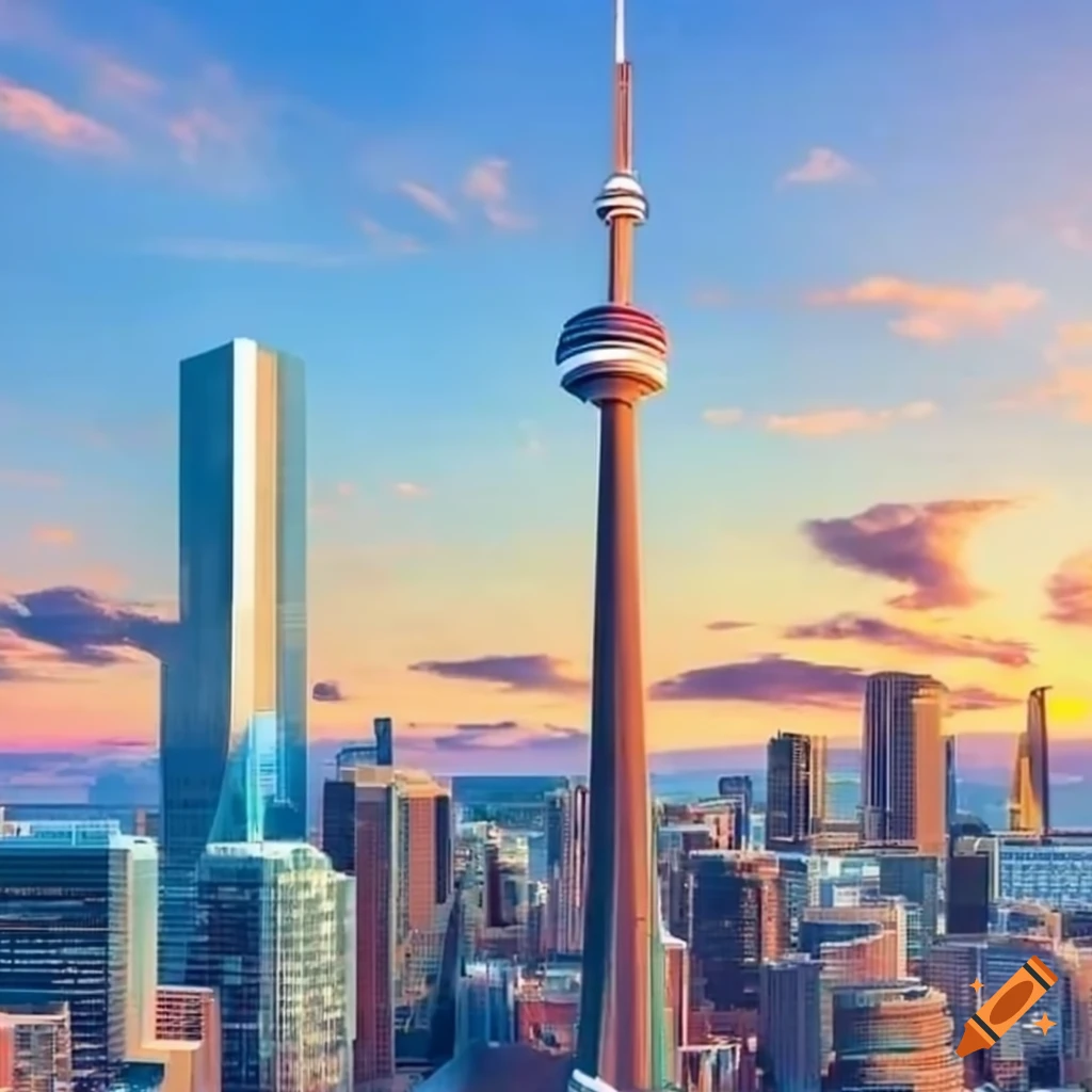 Futuristic cityscape of Toronto during the day on Craiyon