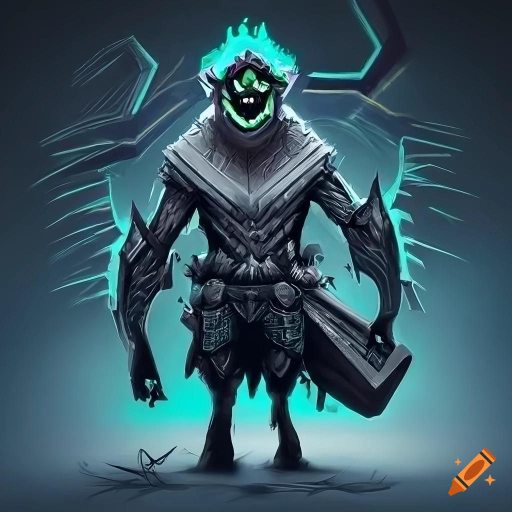 Hyperrealistic digital illustration of a terrifying monster with glowing eyes on Craiyon