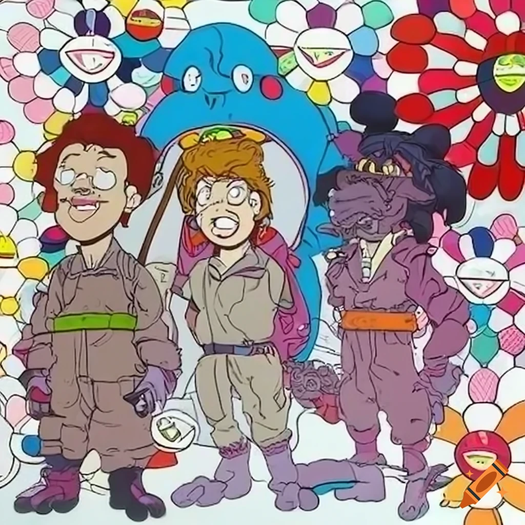 Takashi murakami's artwork: the real ghostbusters on Craiyon