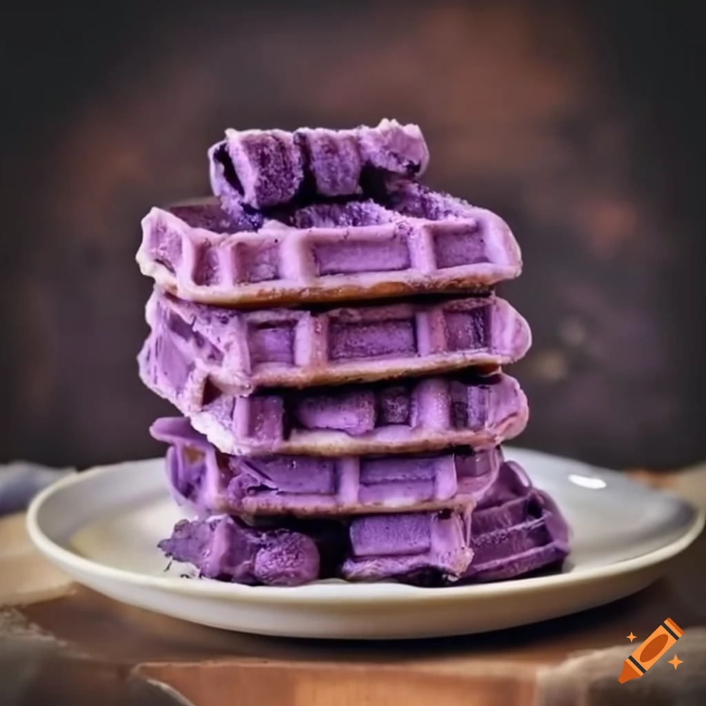 Purple waffles with purple butter on Craiyon