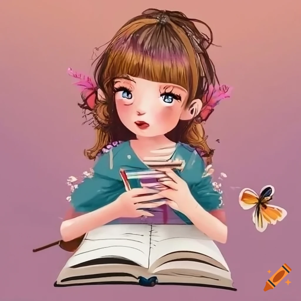 Girl Writing In Her Diary Surrounded By Butterflies On Craiyon