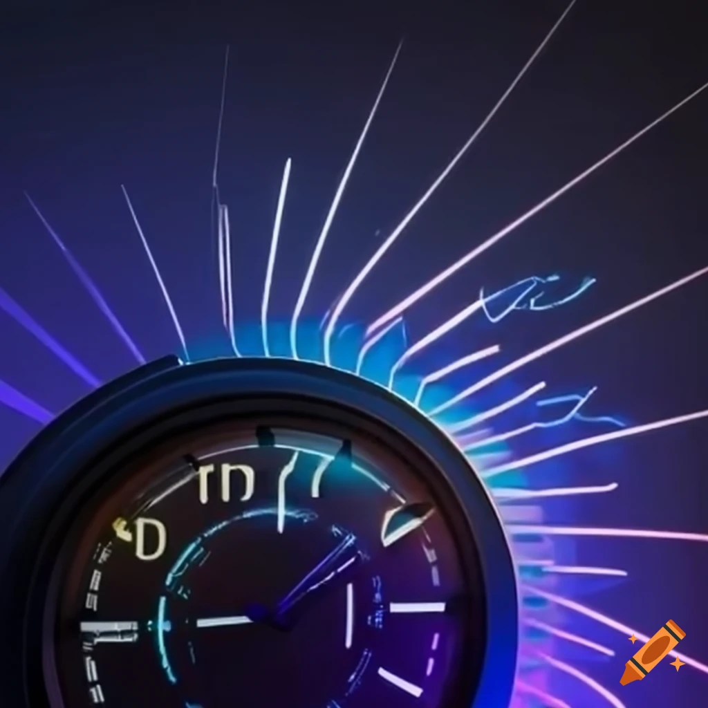 Futuristic clock representing the passing of time